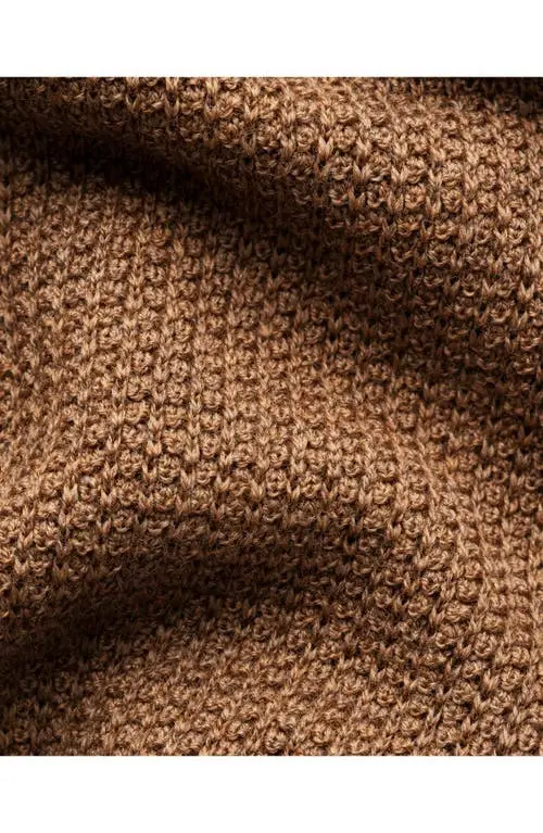 Eton Merino Wool Long Sleeve Polo Shirt - Medium Brown