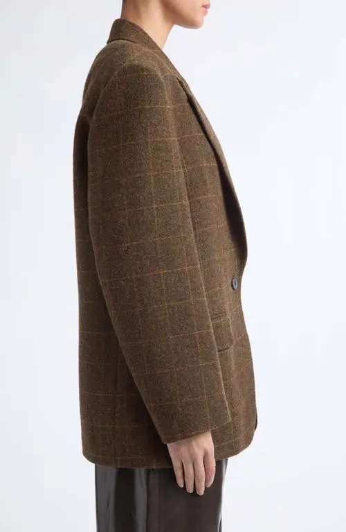 RÓHE Oversize Check Wool Jacket - Moss Check