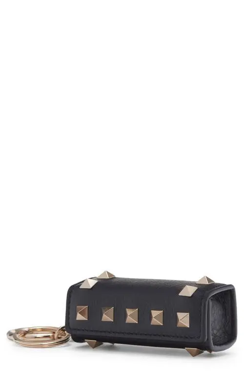Valentino Garavani Rockstud Leather Lipstick Keychain