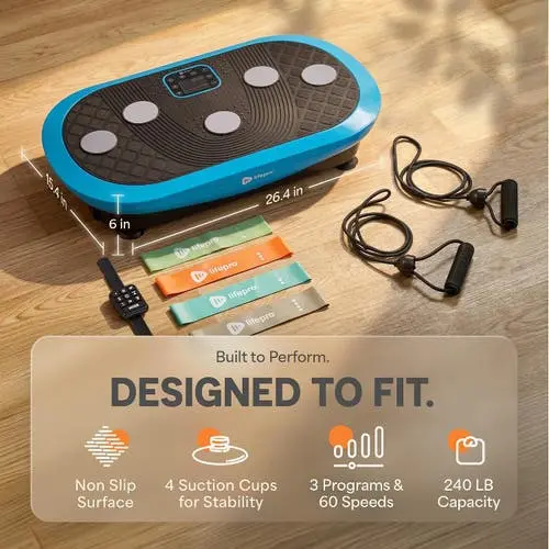 LIFEPRO Rumblex Plus Mini 4d Vibration Plate Exercise Machine 3 Motors - Blue