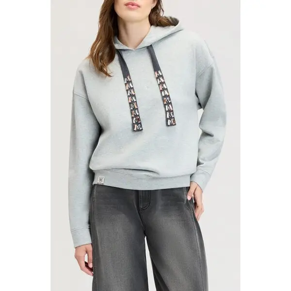Sam Edelman Gem Tie Hoodie - Heather Grey