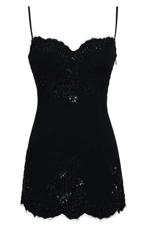 House Of Cb Soraya Beaded Georgette Minidress