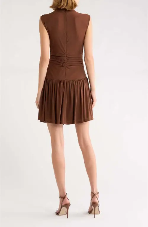 PETAL & PUP Alma Mesh Mock Neck Minidress