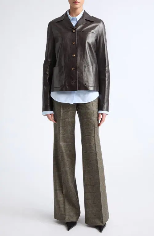 Lafayette 148 New York Lafayette Plaid Flare Leg Wool Pants