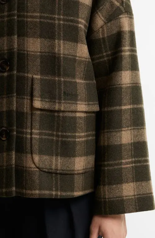 Barbour Myla Checked Wool Blend Coat