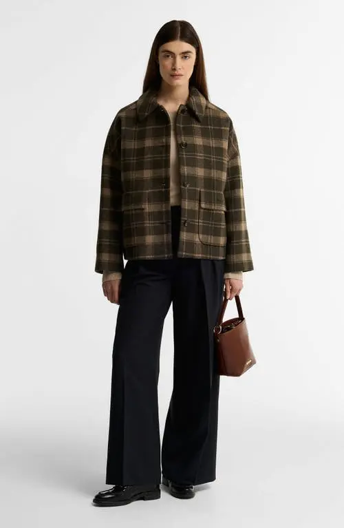 Barbour Myla Checked Wool Blend Coat