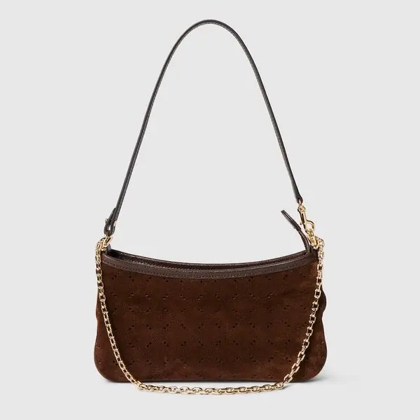 Gucci Gossip Small Shoulder Bag Suede - Brown