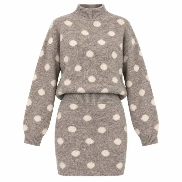 GIRL IN MIND Immie Polka Knit Mini Skirt Marl