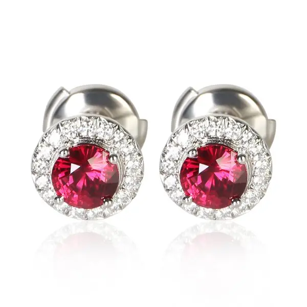 Tiffany & Co. Ruby And Diamond Soleste Earrings - Platinum