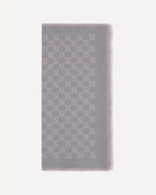 Gucci Miss Stenny Gg Monogram Wool Scarf