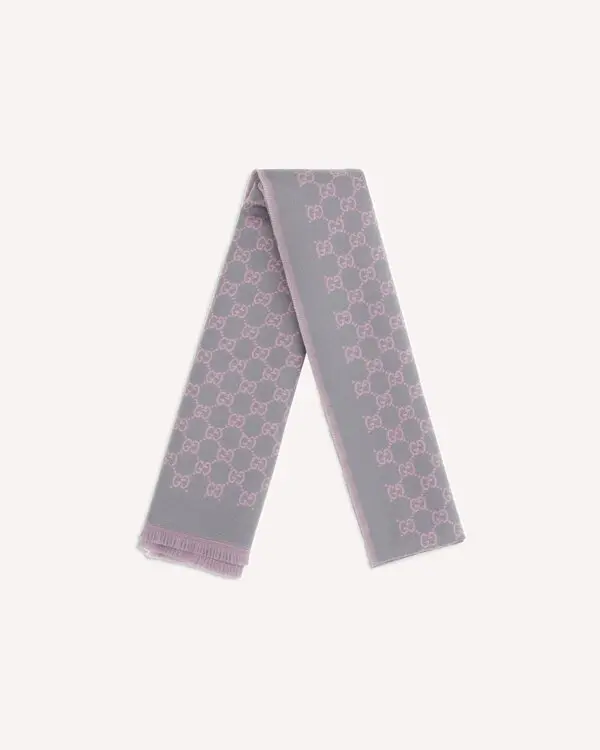 Gucci Miss Stenny Gg Monogram Wool Scarf