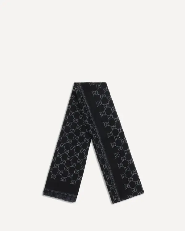 Gucci Miss Stenny Gg Monogram Wool Scarf