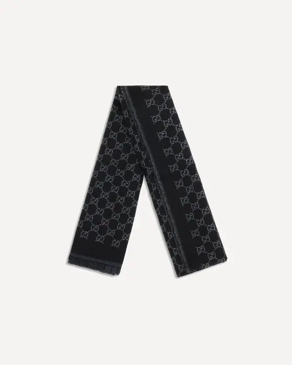 Gucci Miss Stenny Gg Monogram Wool Scarf