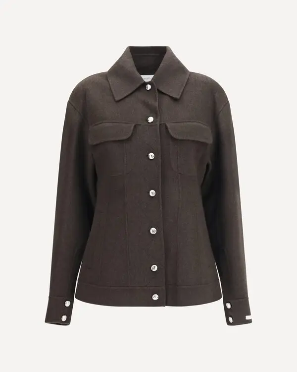 Max Mara Calcio Jacket In Virgin Wool - Brown