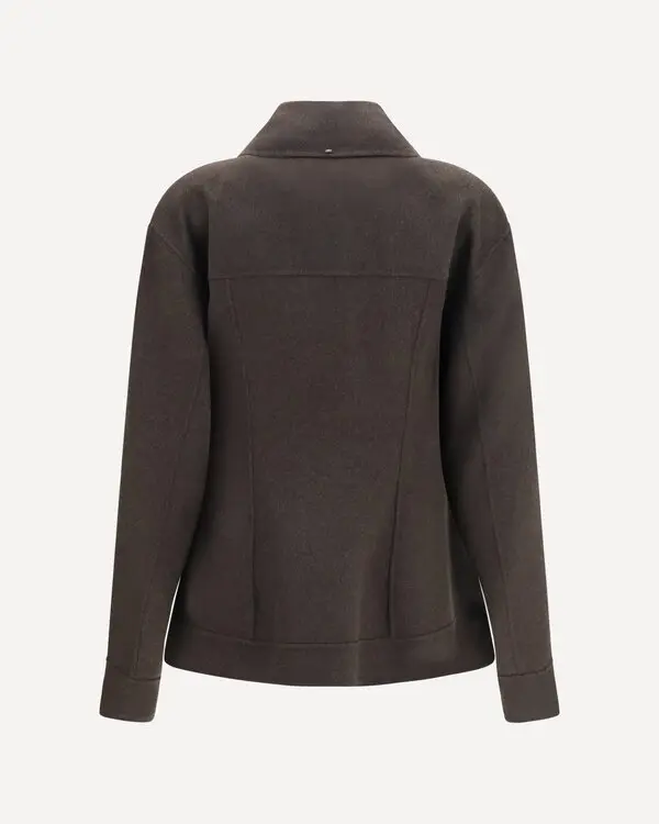 Max Mara Calcio Jacket In Virgin Wool - Brown