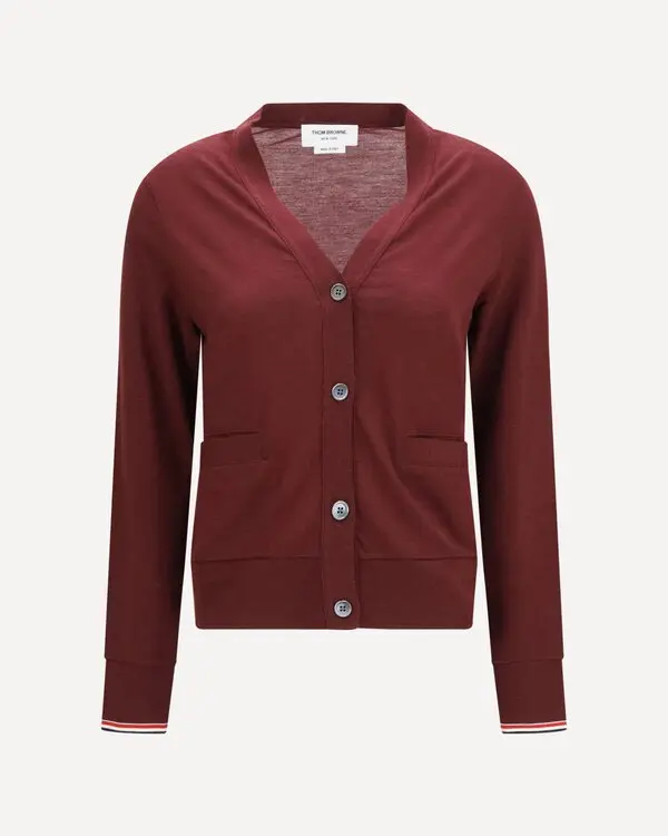 Thom Browne V-neck Merino Wool Cardigan