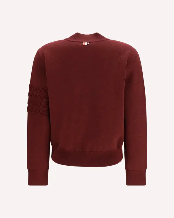 Thom Browne Ottoman Milano Stitch 4-bar Bomber Jacket - Bordeaux