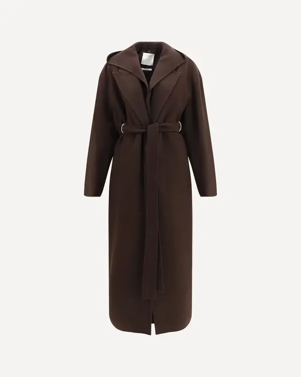 Max Mara Olmo Coat In Virgin Wool - Brown