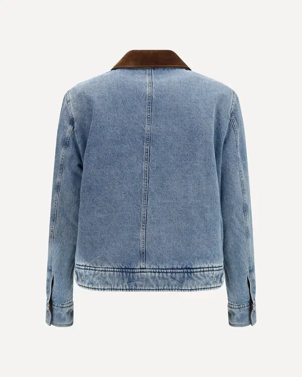 AMI Paris Ai De Coeur Deni Jacket Ale - Light Blue