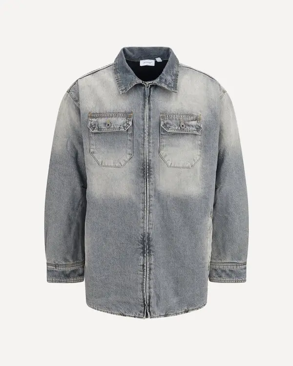 Off-White Oversized Workwear Deni Shirt Ale - Grey