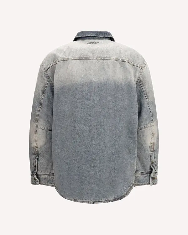 Off-White Oversized Workwear Deni Shirt Ale - Grey