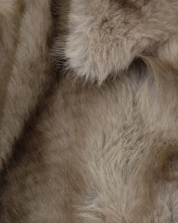 Max Mara Quantu Short Faux Fur Jacket Feale - Grey