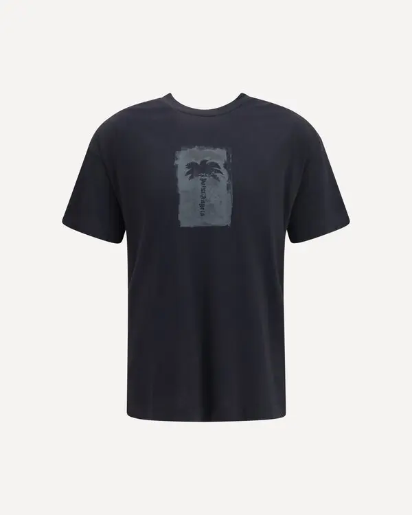 Palm Angels Pal Tree Cotton T-shirt Ale - Black