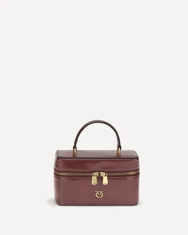 Pinko Vanity Soft Mini Quilted Beauty Case - Bordeaux