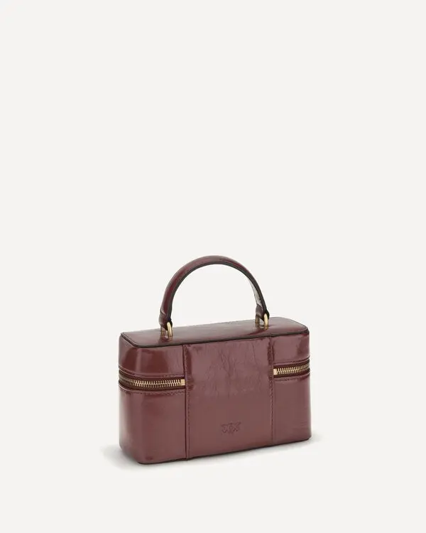 Pinko Vanity Soft Mini Quilted Beauty Case - Bordeaux