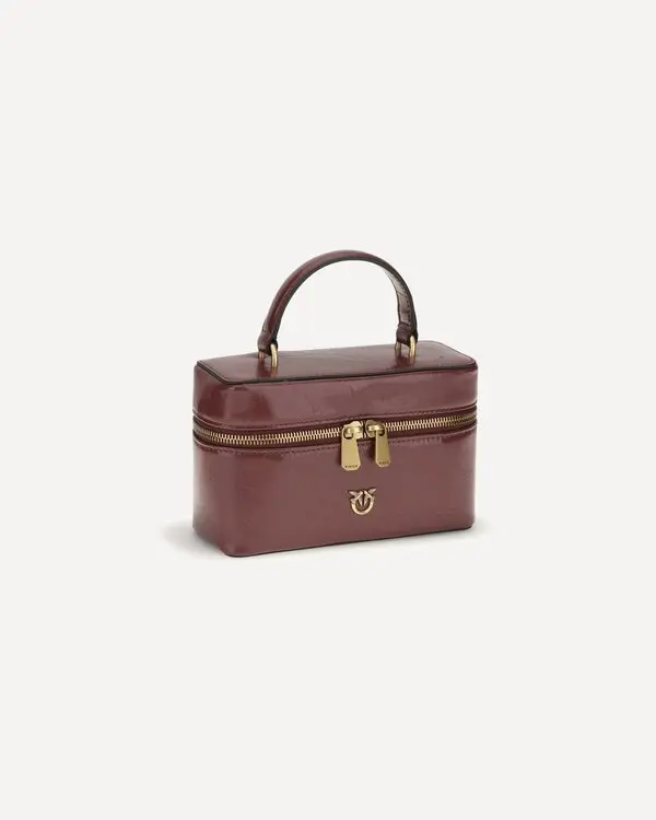 Pinko Vanity Soft Mini Quilted Beauty Case - Bordeaux