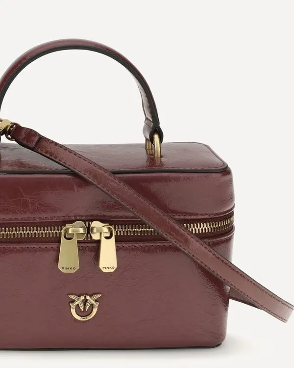 Pinko Vanity Soft Mini Quilted Beauty Case - Bordeaux