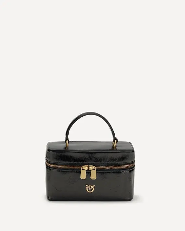 Pinko Vanity Soft Mini Quilted Beauty Case - Black