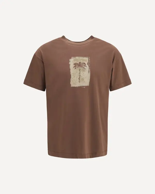 Palm Angels Pam Tree Cotton T-shirt Mae - Brown