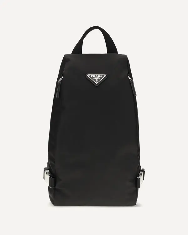 Prada Triangle Logo Backpack - Black