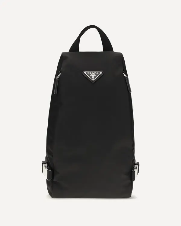 Prada Triangle Logo Backpack - Black