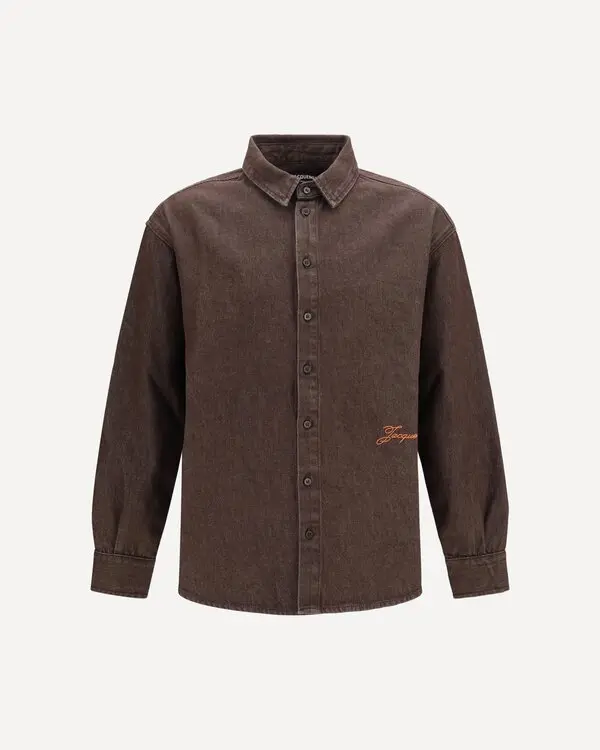 Jacquemus Simon De-nîmes Denim Shirt - Brown