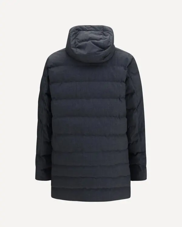 Herno Long Padded Hooded Jacket - Grey