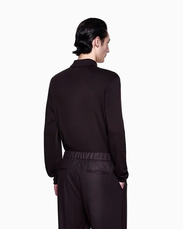 Giorgio Armani Shirt Cashmere Interlock Jersey Regular Fit - Brown