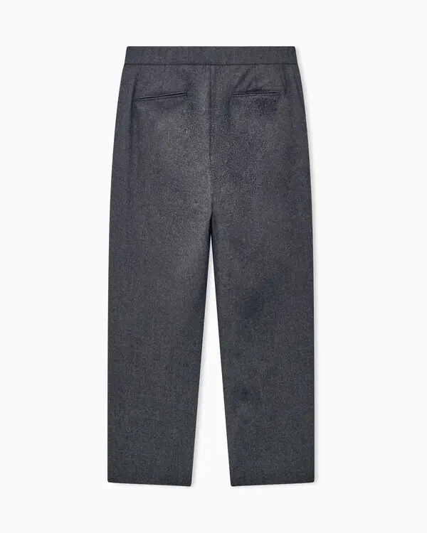 Giorgio Armani Trouser Cashmere Regular Fit Solid Stretch Drap - Grey