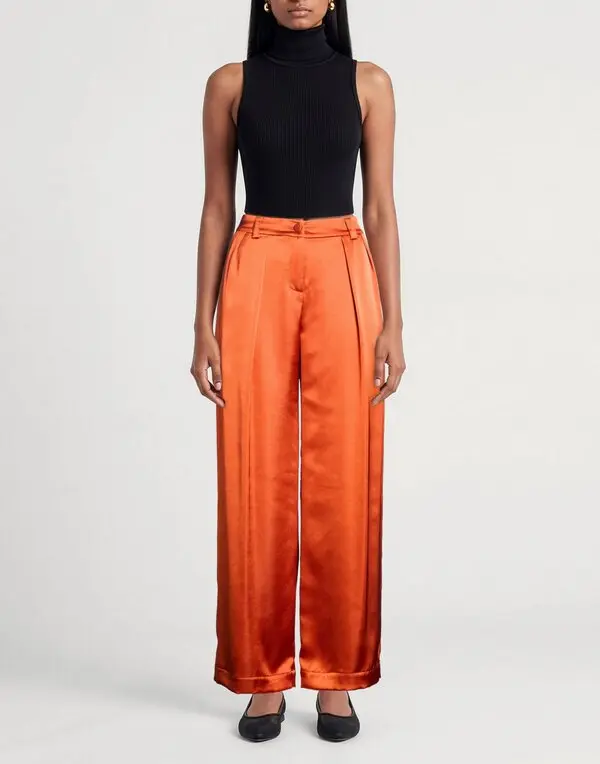 INES DE LA FRESSANGE PARIS Pants Rust Size Polyester, Elastane