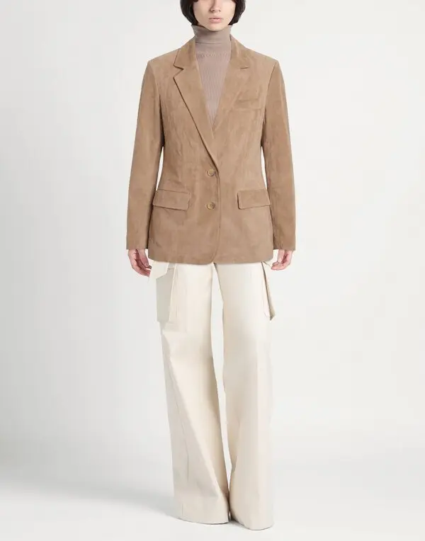 STREET LEATHERS Blazer Dark Size Leather - Beige
