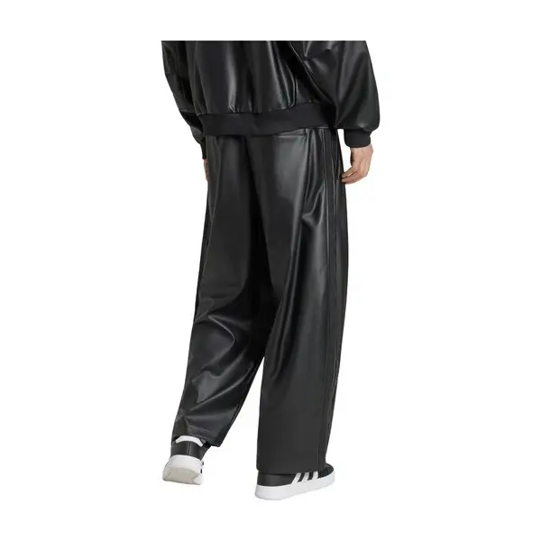 Adidas Stadium Oversized Fit Fake Leather Full Length Open Hem Pants Asia Sizing