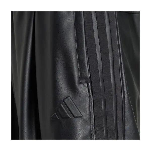 Adidas Stadium Oversized Fit Fake Leather Full Length Open Hem Pants Asia Sizing