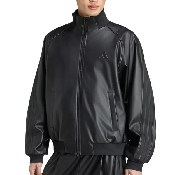 Adidas Stadium Loose Fit Fake Leather Track Jacket Asia Sizing