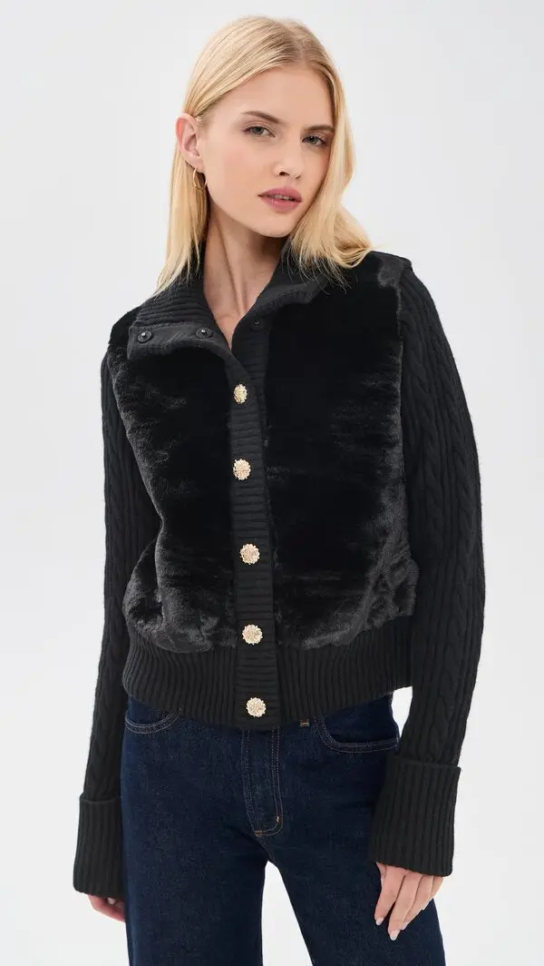 Cara Cara Logan Faux Fur Cardigan