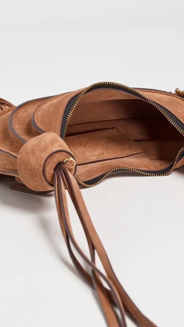 Farm Rio Suede Hobo Large Fringes Banana Bag