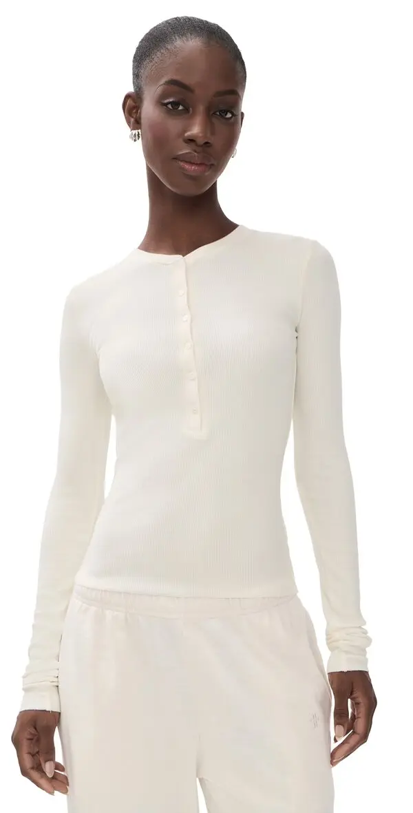 Eterne Long Sleeve Henley Top