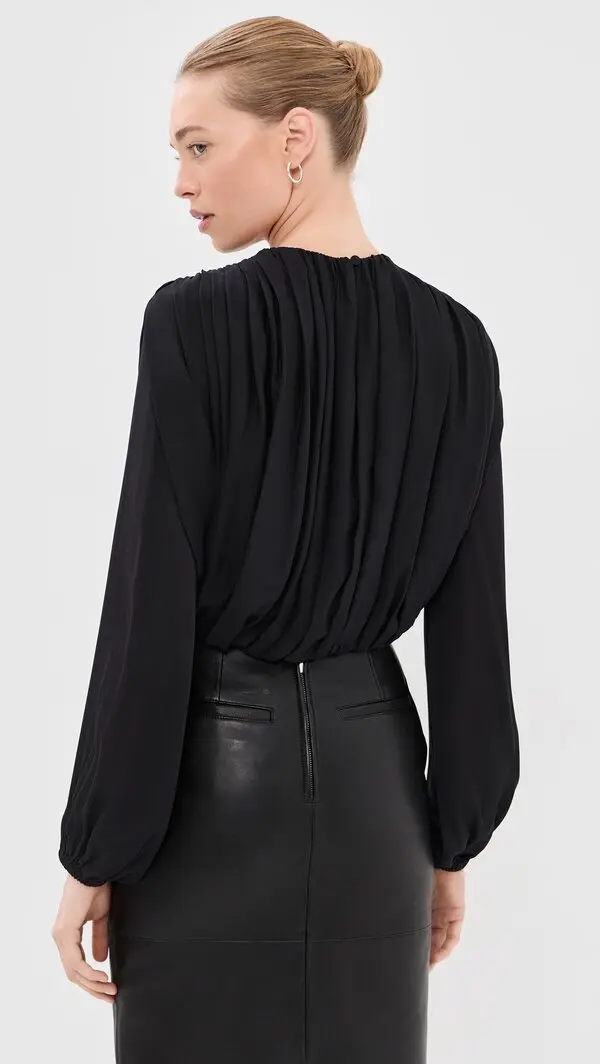 Simkhai Frida Silk Blouse - Black