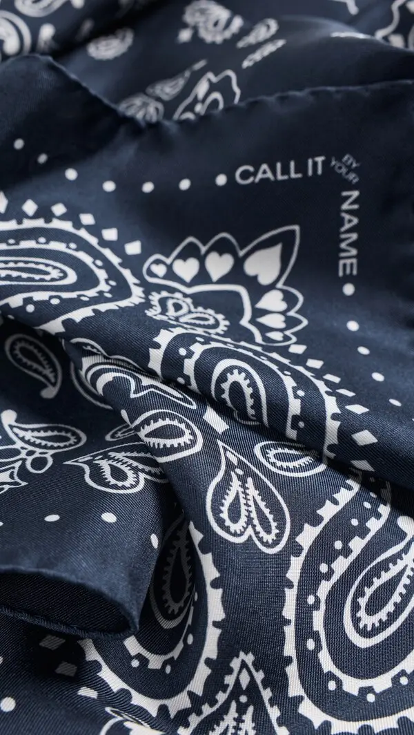 CALL IT BY YOUR NAME Silk Bandana Small - Navy