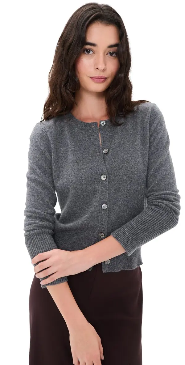LA LIGNE Solid Lean Lines Cashmere Cardigan